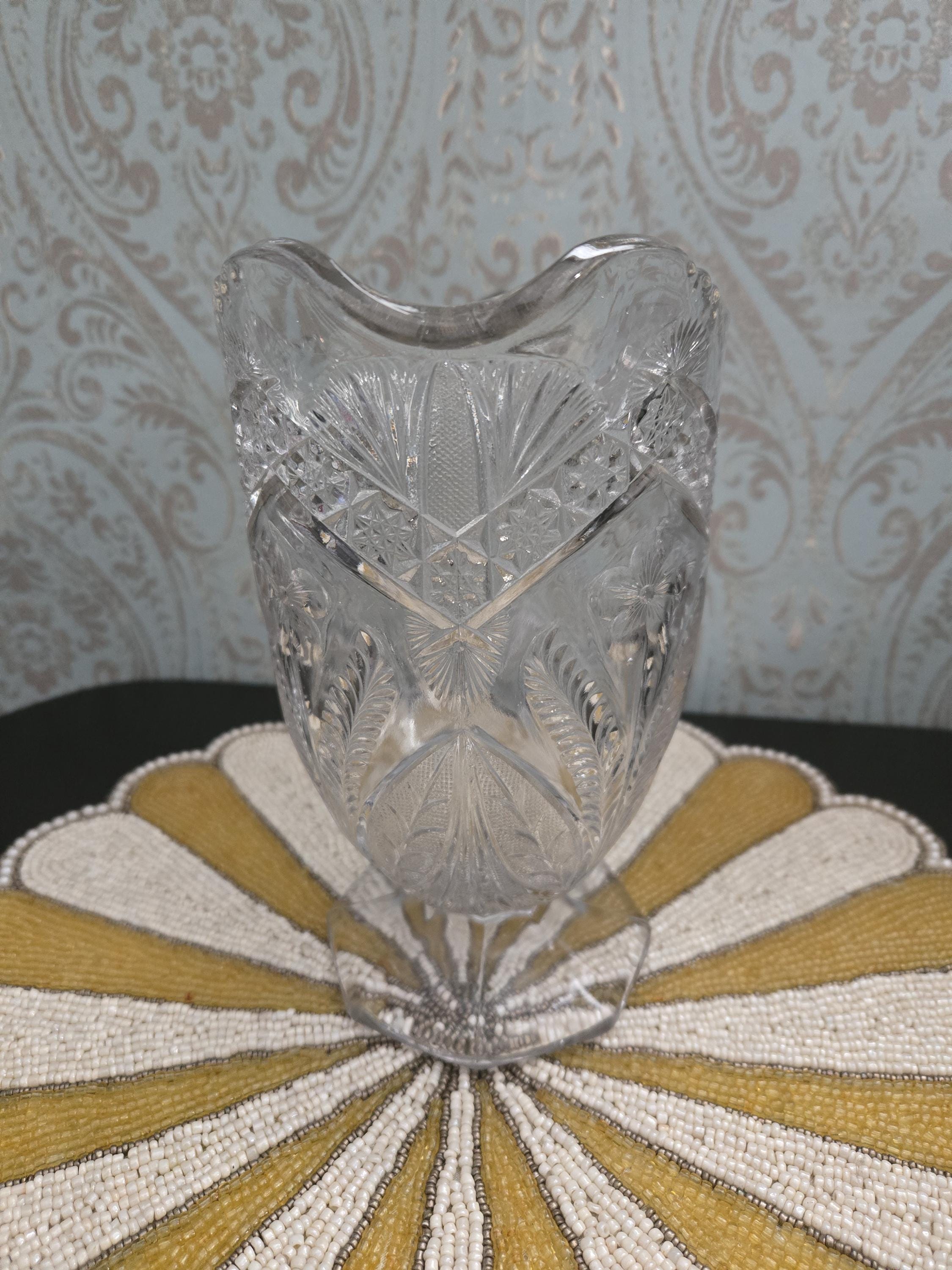 Antique EAPG Sawtooth Criss Cross Crystal Pitcher - Etsy