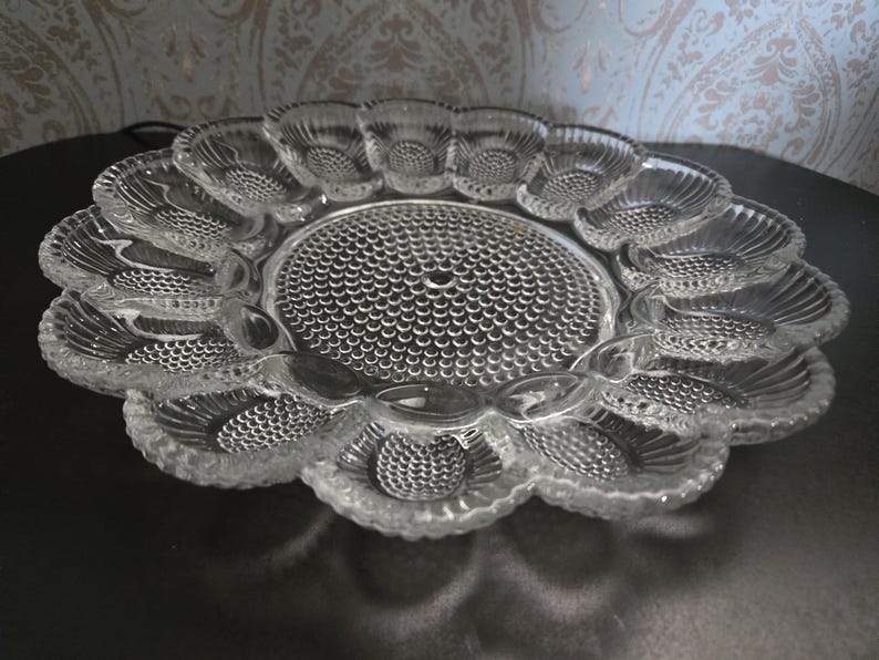 Vintage 1970 Indiana Glass Deviled Egg Plate - Etsy