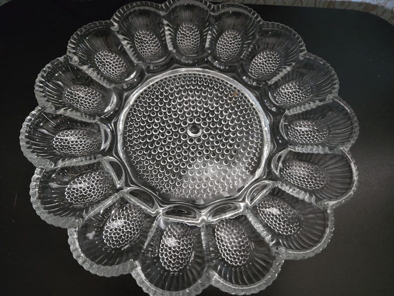 Vintage 1970 Indiana Glass Deviled Egg Plate - Etsy