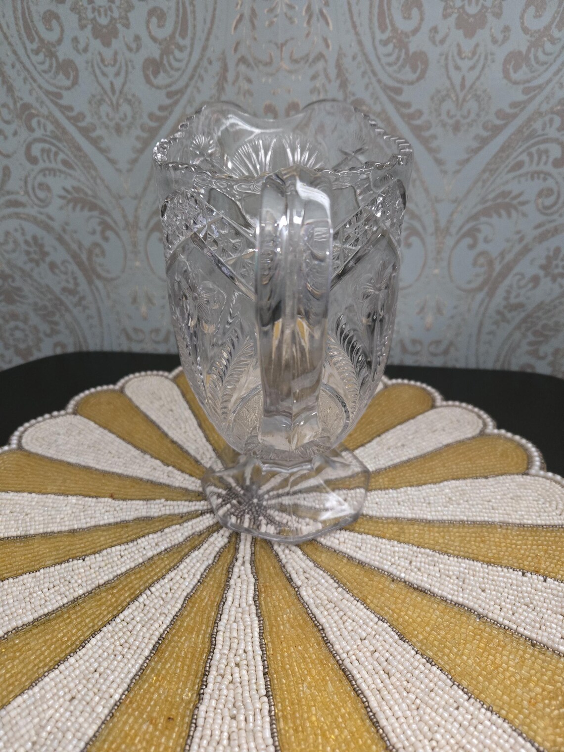 Antique EAPG Sawtooth Criss Cross Crystal Pitcher - Etsy