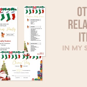 Editable Christmas Party Rules Sign Template Santa & Stockings Design ...