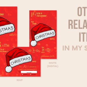 Editable Christmas Party RSVP Template | Santa Hat Design ...