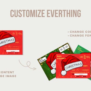 Editable Christmas Party RSVP Template | Santa Hat Design ...