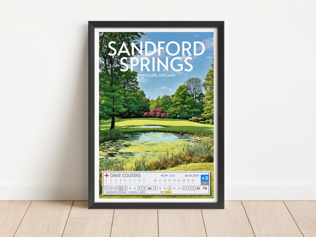 Personalised Golf Scorecard Art Custom Golf Course Print With Score ...