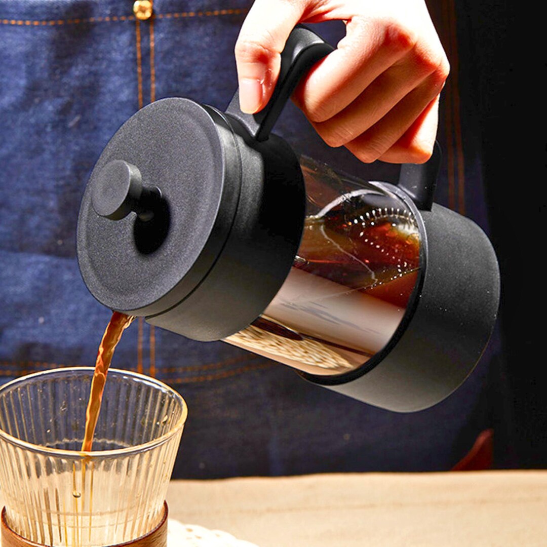 Dark French Press Glass Coffee Maker - Etsy