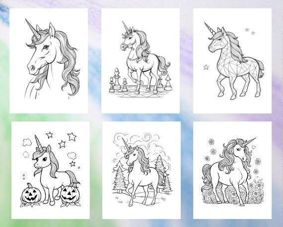 10 Cute Unicorn Printable Coloring Pages for Kids, Fun and Educational ...