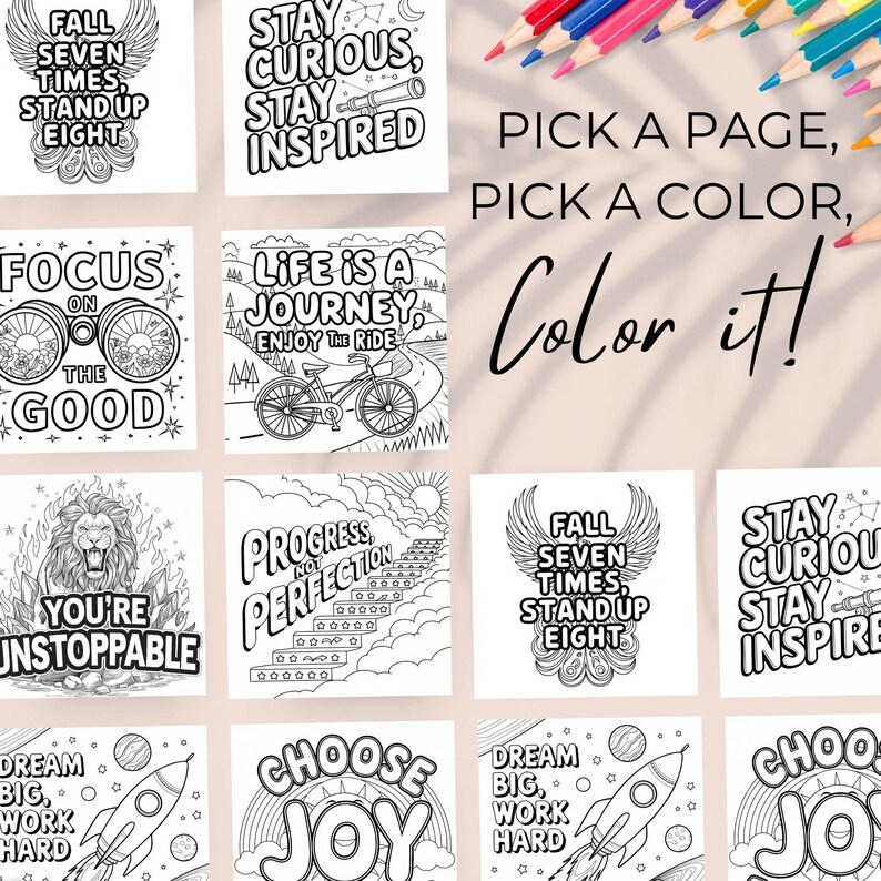 Adult Motivational Coloring Pages for Mental Health and Relaxation ...