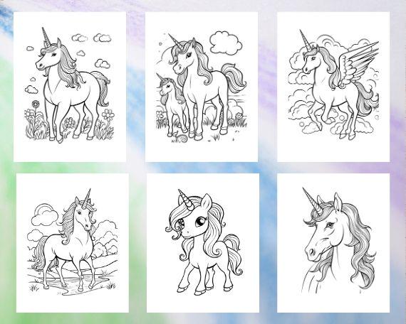 10 Cute Unicorn Printable Coloring Pages for Kids, Fun and Educational ...