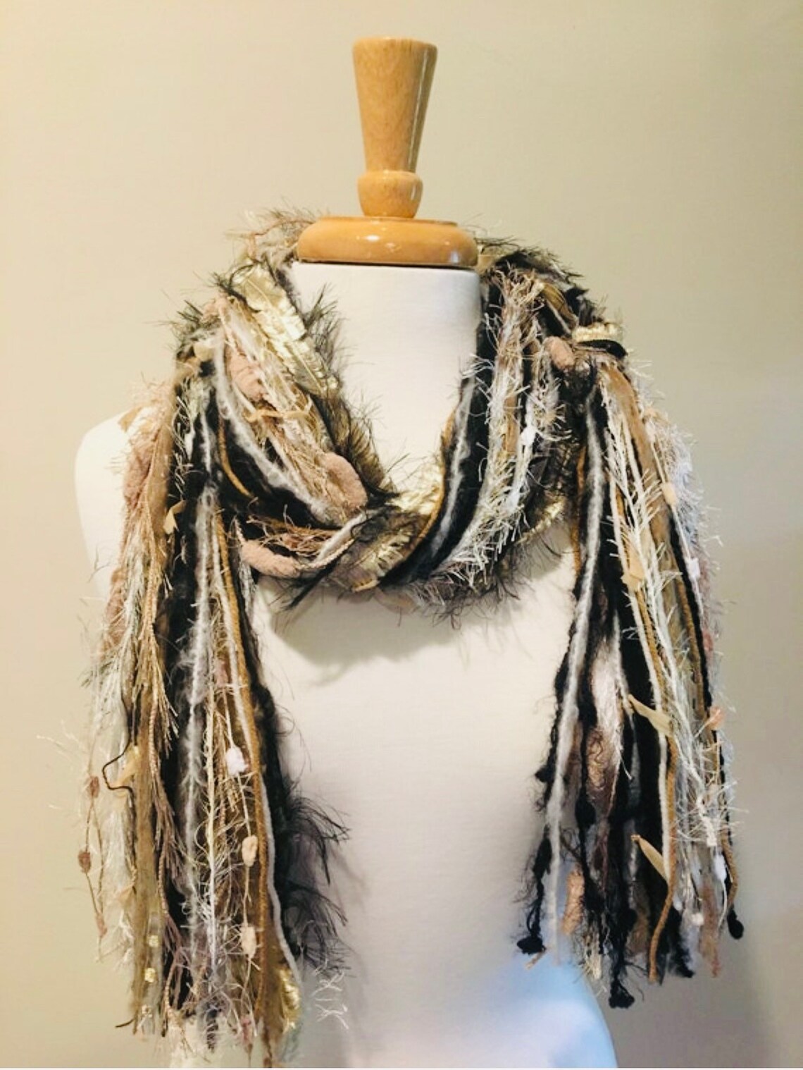 Back to Basics Womens Scarf Fringe Scarves Black Brown - Etsy