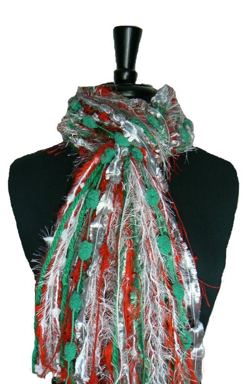 Christmas Scarf Fringe Scarf Holiday Party Scarf - Etsy