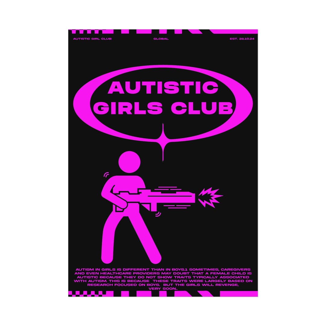 Autistic Girls Club Poster - Etsy