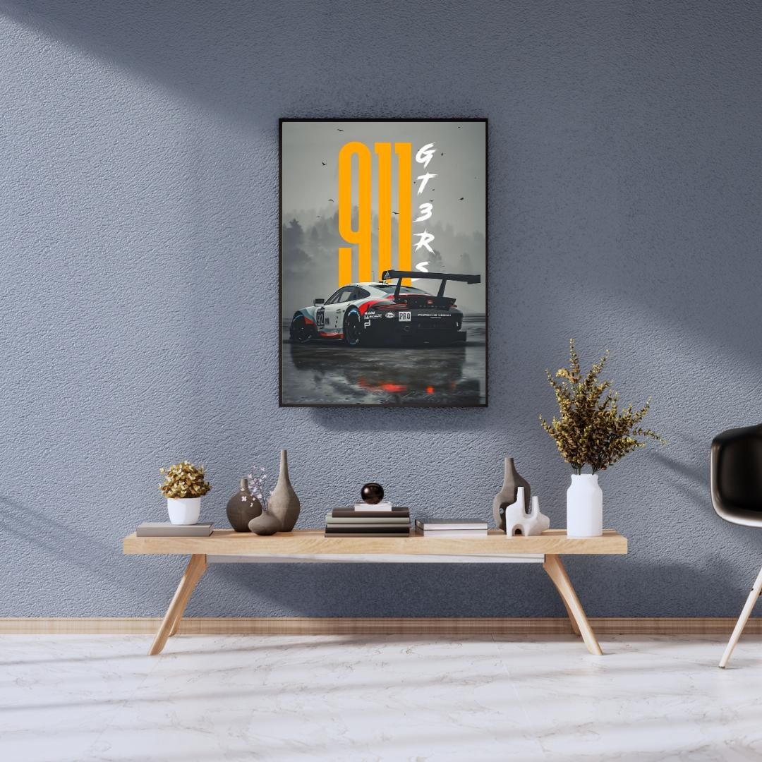 Porsche 911 GT3 RS Digital Poster – Racing Car Wall Art, Track-ready ...