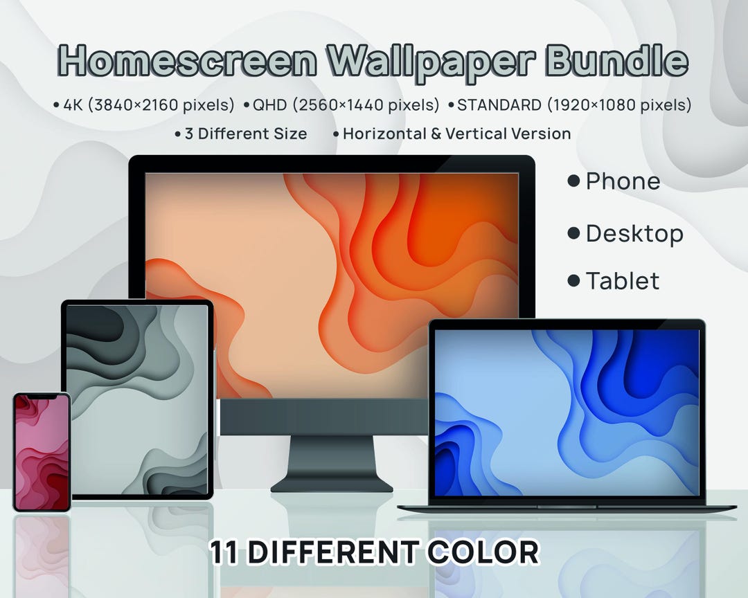 Layered Homescreen Desktop Wallpaper Bundle | 44 Pieces High-resolution ...