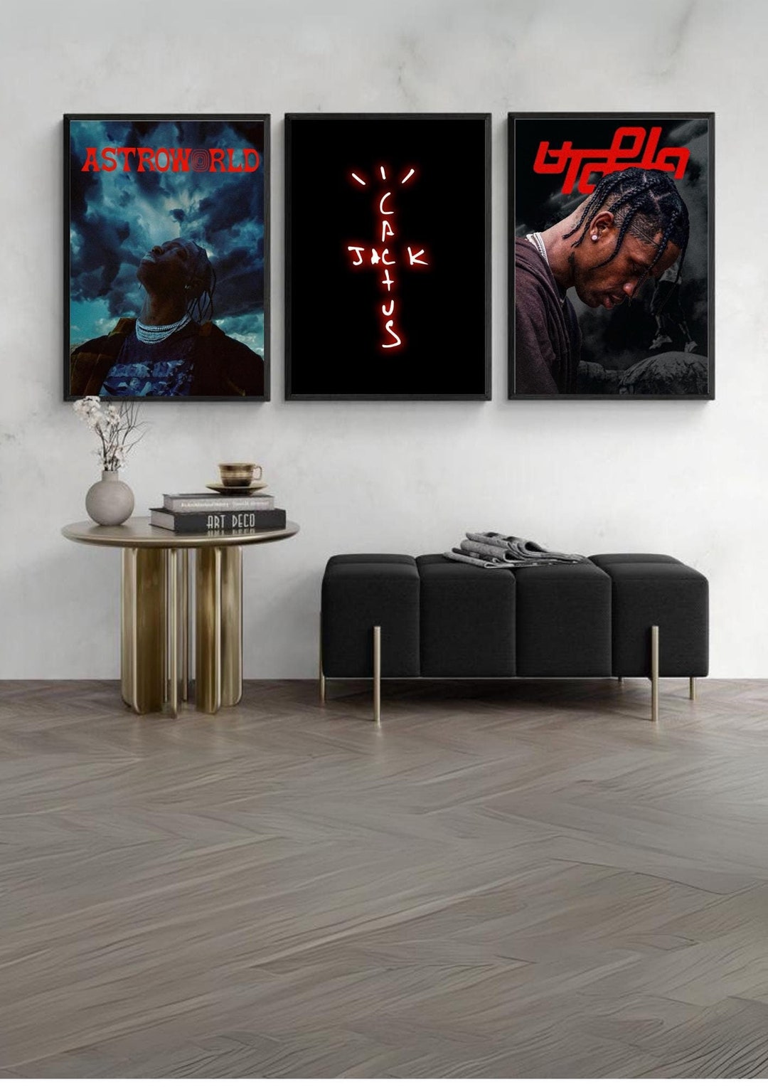 Travis Scott Posters Set of 3, Wall Art Print, Minimalist Decor, Gift ...