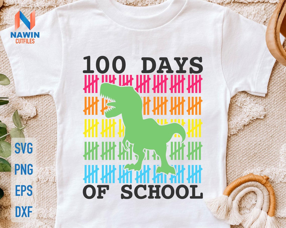 Dinosaur 100 Days of School Svg, Funny100 Days of School Svg, School ...