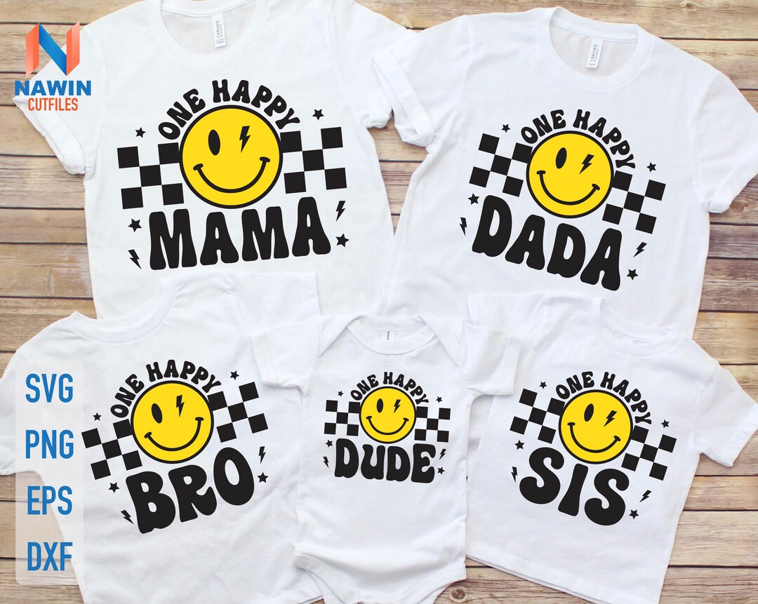 One Happy Family Svg, One Happy Dude Birthday Svg, 1st Birthday Svg ...
