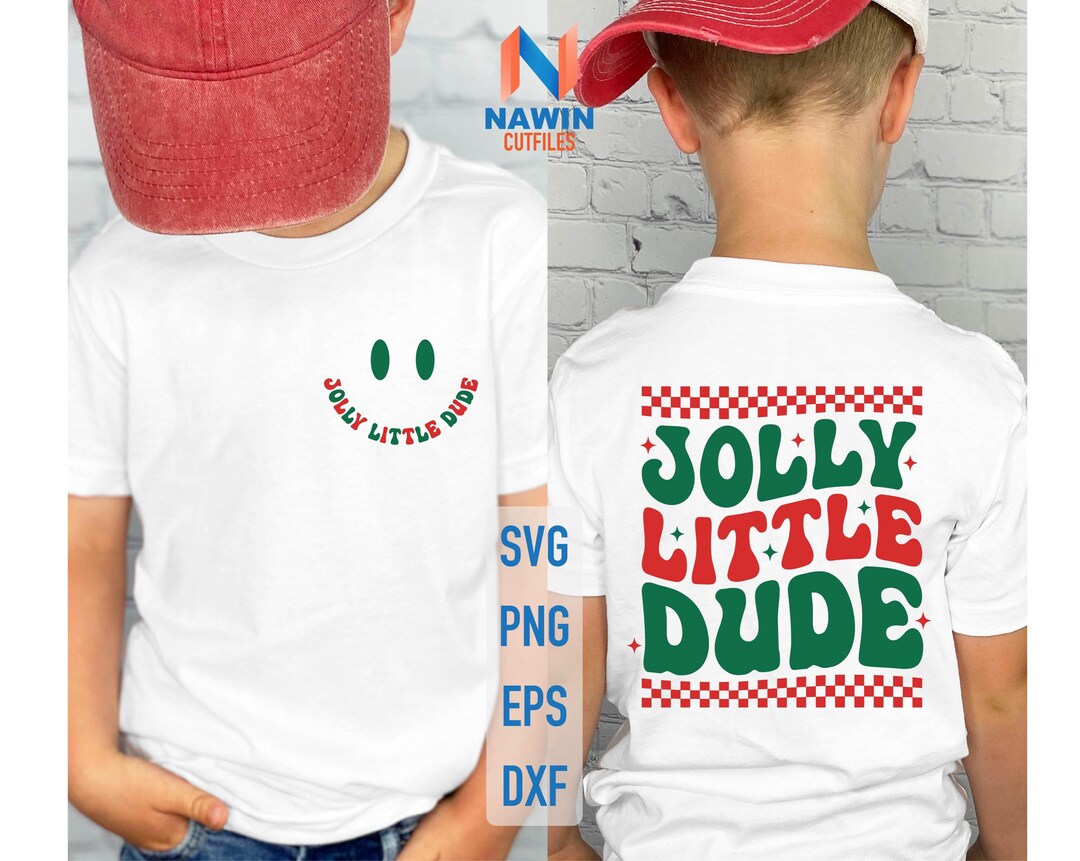 Jolly Little Dude Svg, Funny Kids Christmas Svg, Toddler Boy Christmas ...