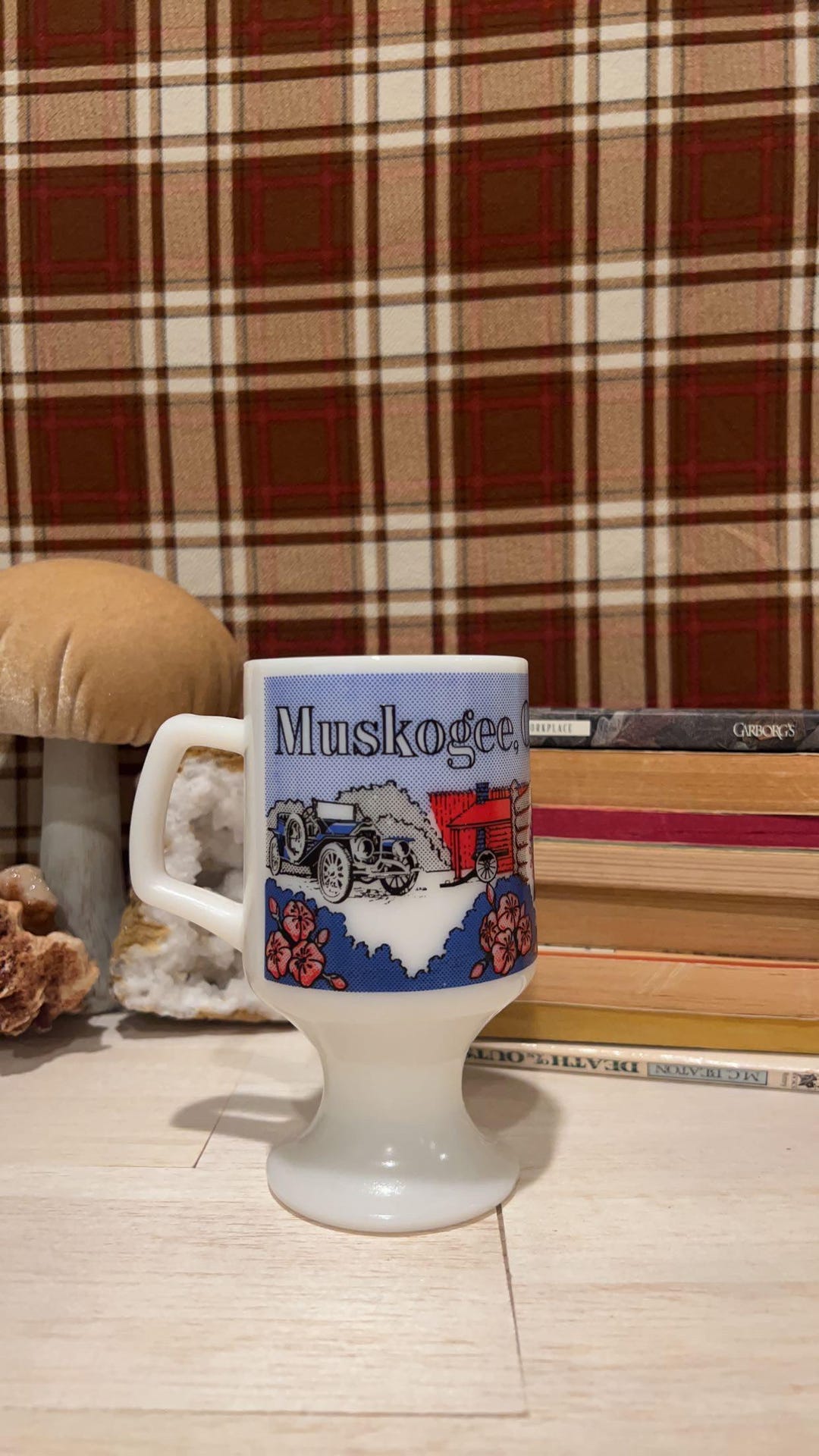 Vintage Muskogee, OK Festival Town Milk Glass Mug - Etsy