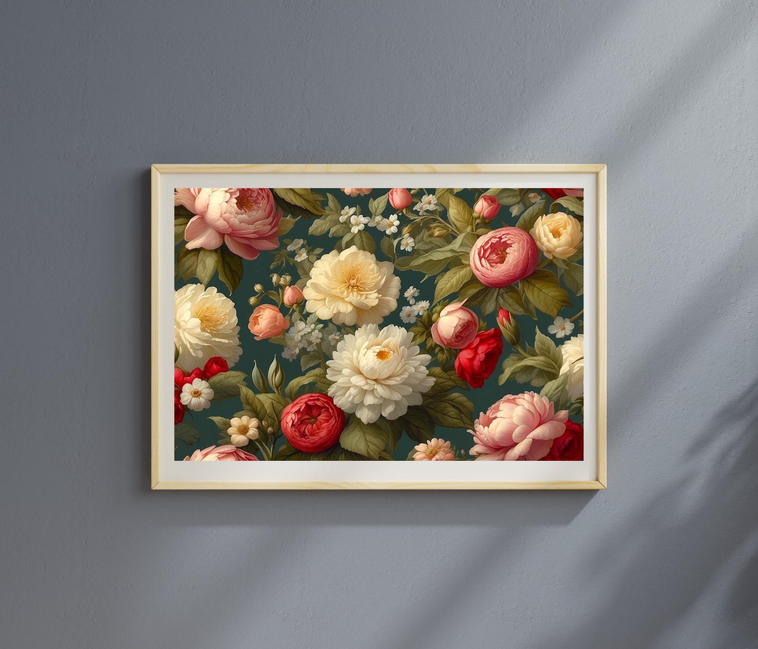 3D Vintage Botanical Garden Pattern Fall Summer | 300 DPI High ...