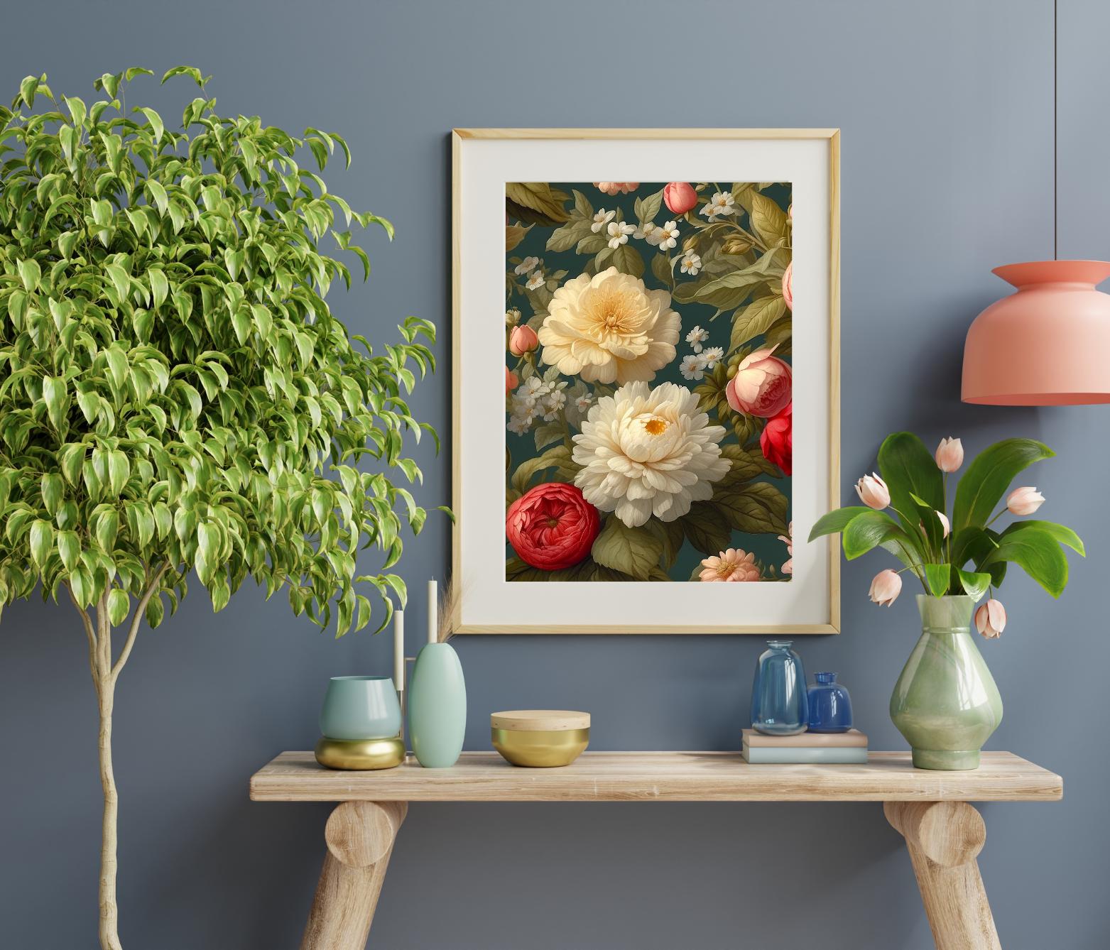 3D Vintage Botanical Garden Pattern Fall Summer | 300 DPI High ...