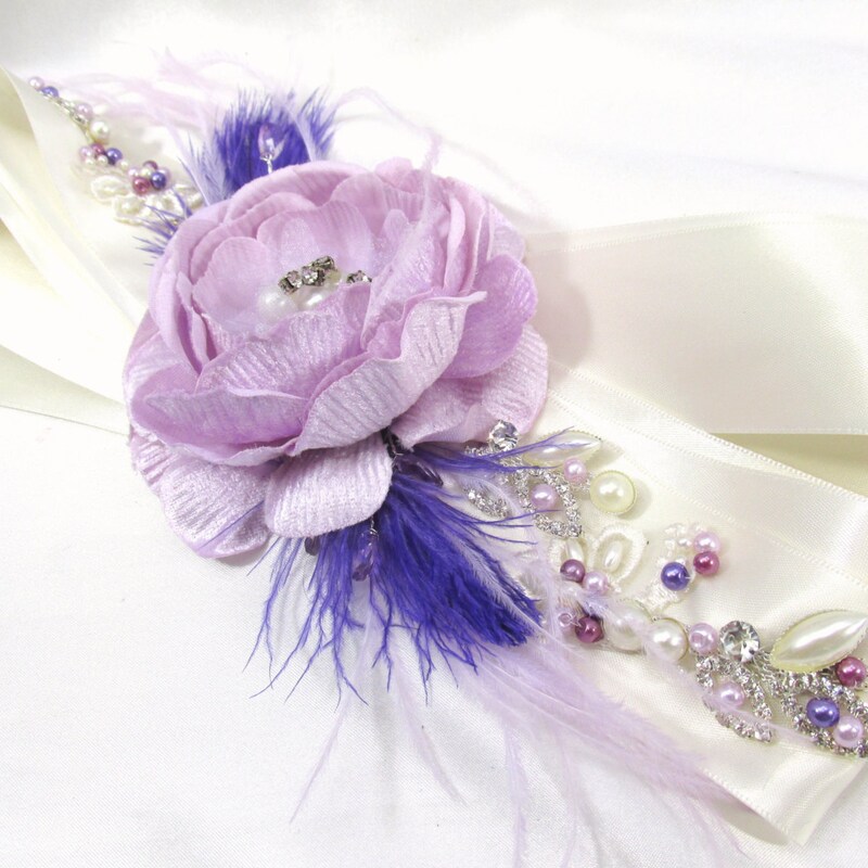 Lavender Bridal Sash - Etsy