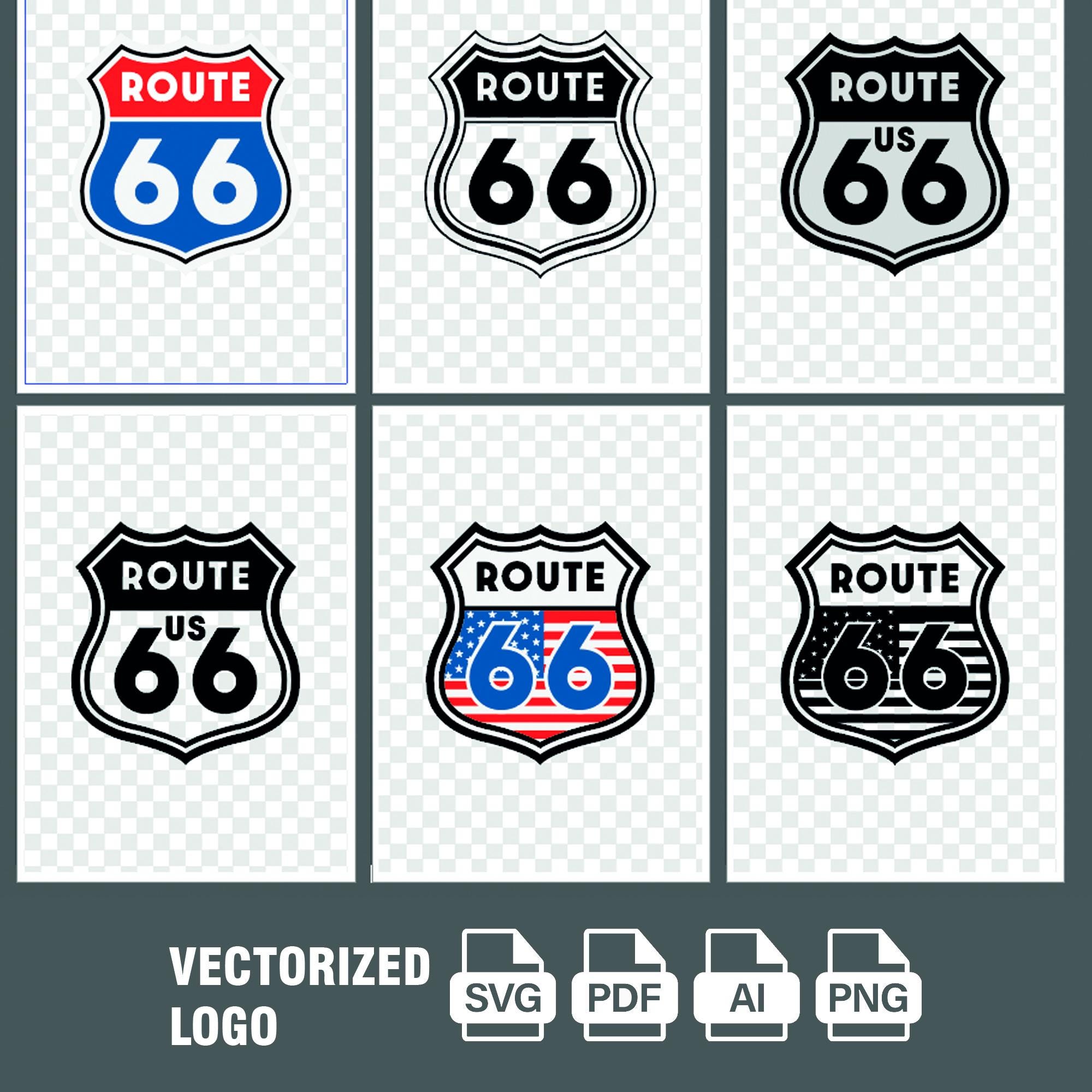 Route 66 Logo SVG PNG Cutter - Etsy