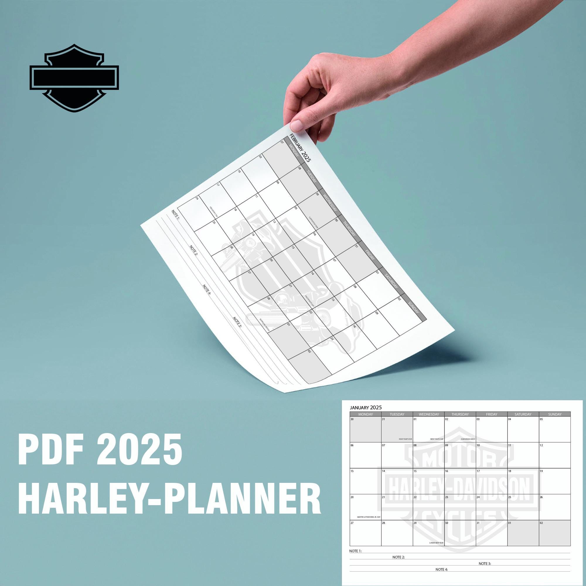 Printable Harley Planner 2025 PDF - Etsy