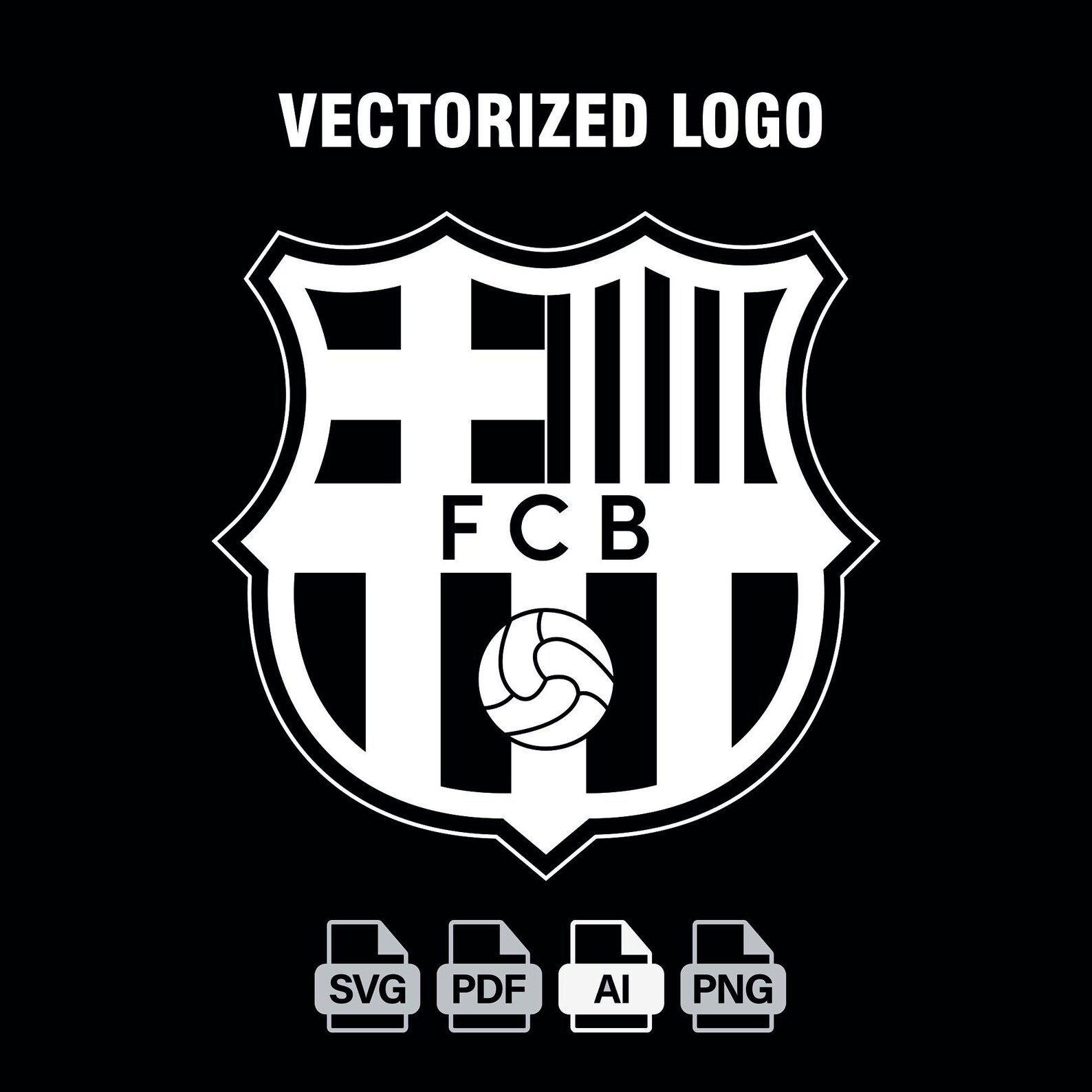 Vectorized Footboal Club Barcelona Logo SVG PNG PDF Illustraror - Etsy