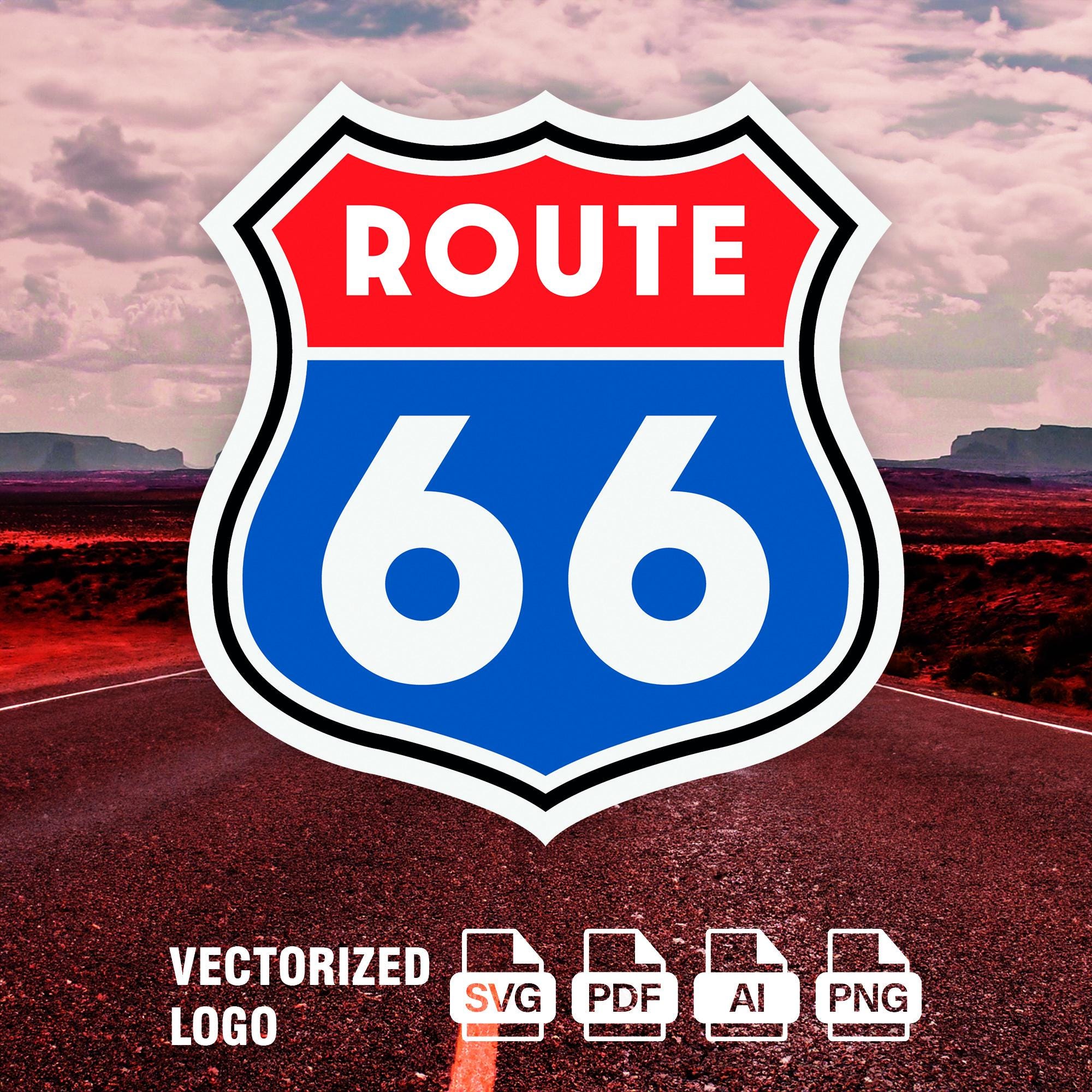 Route 66 Logo SVG PNG Cutter - Etsy