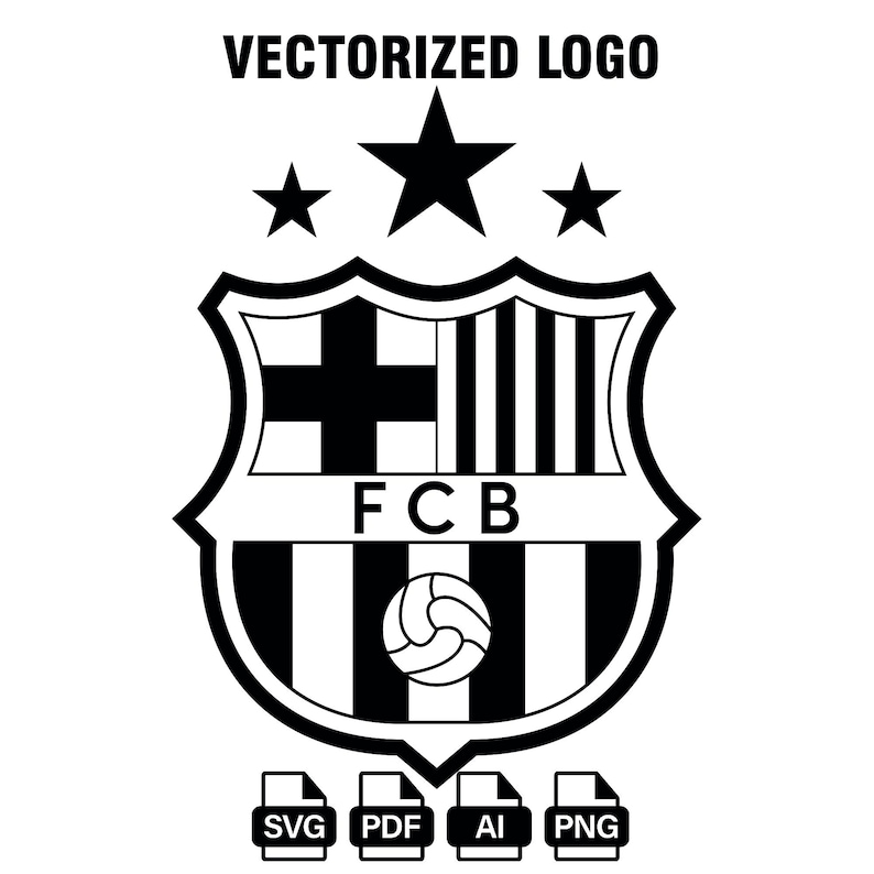 Vectorized Footboal Club Barcelona Logo SVG PNG PDF Illustraror - Etsy