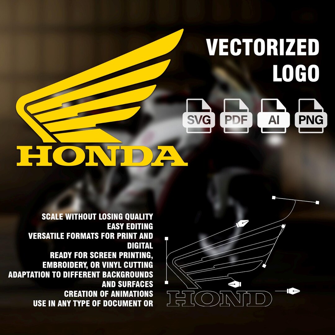 Vectorized Honda Motorcycles Logo SVG PNG Illustrator - Etsy