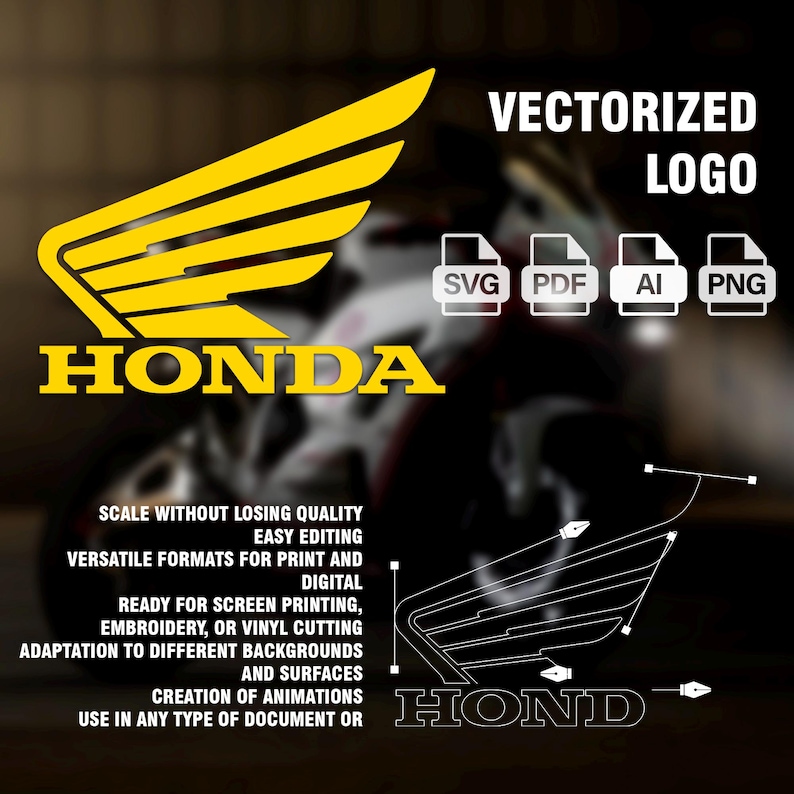 Vectorized Honda Motorcycles Logo SVG PNG Illustrator - Etsy