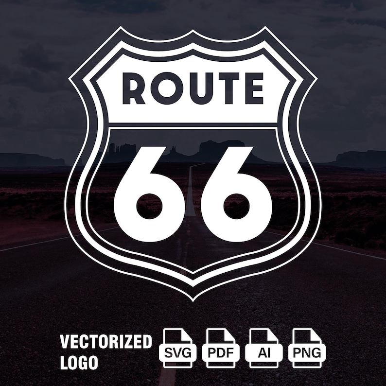 Route 66 Logo SVG PNG Cutter - Etsy