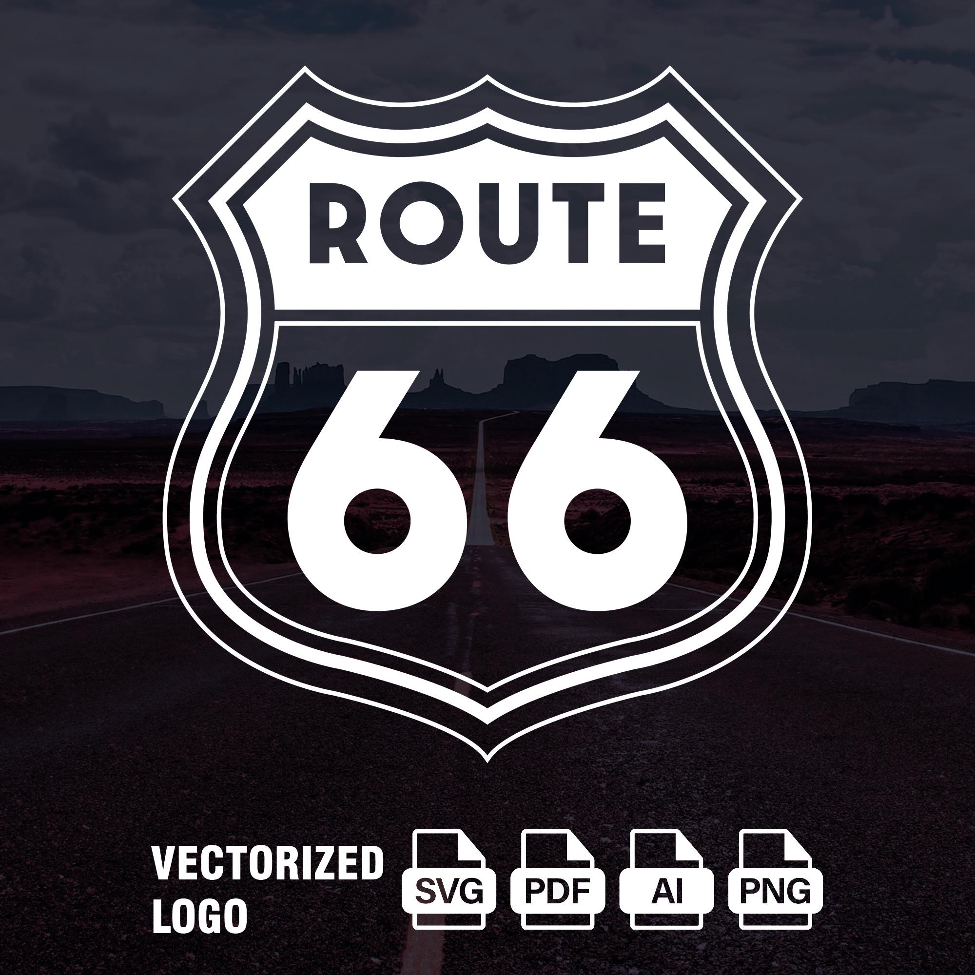 Route 66 Logo SVG PNG Cutter - Etsy