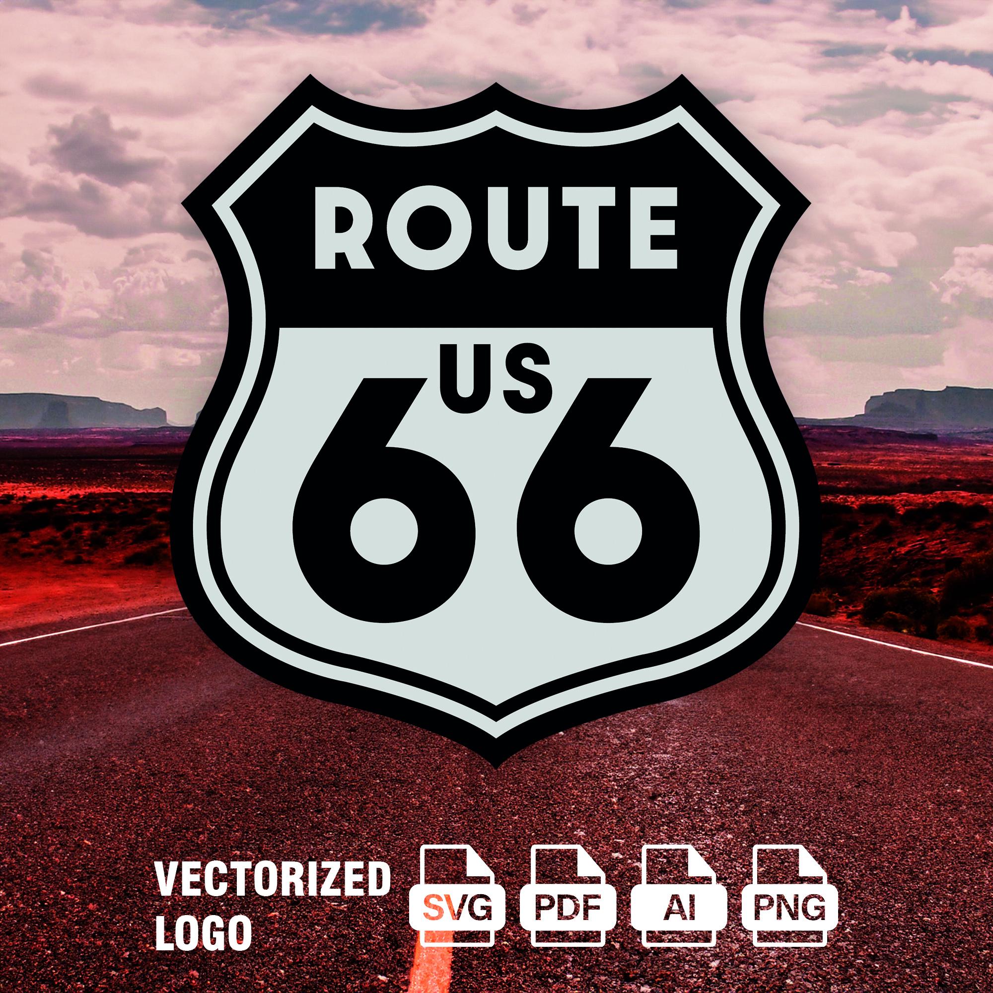 Route 66 Logo SVG PNG Cutter - Etsy