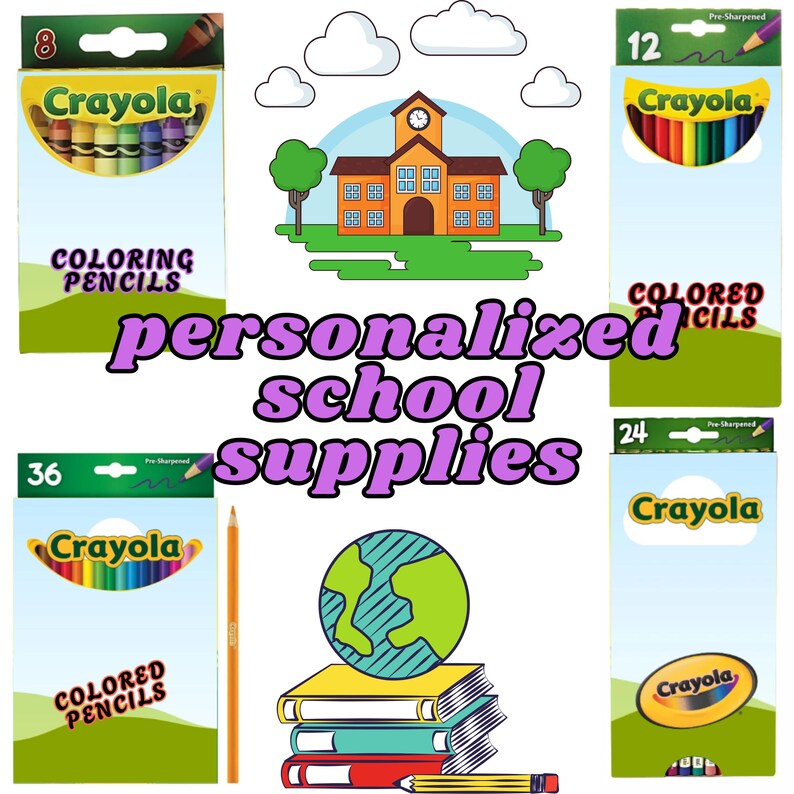 School Supply Template | Crayon Box | Color Pencils | Elmer's Glue ...
