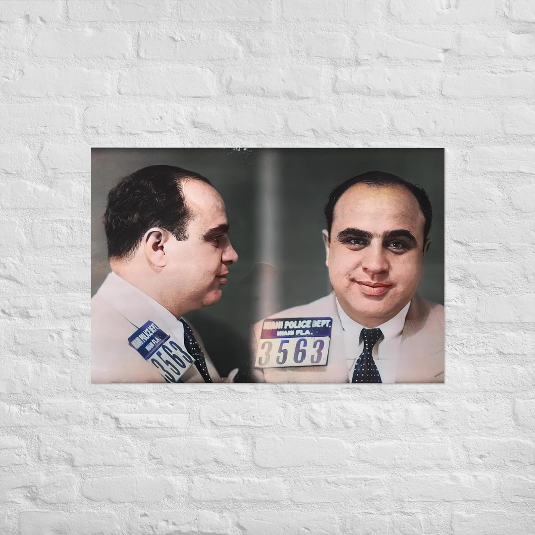 Al Capone Mugshot 1930s Miami Photo Mafia Mobster Art Black & White ...