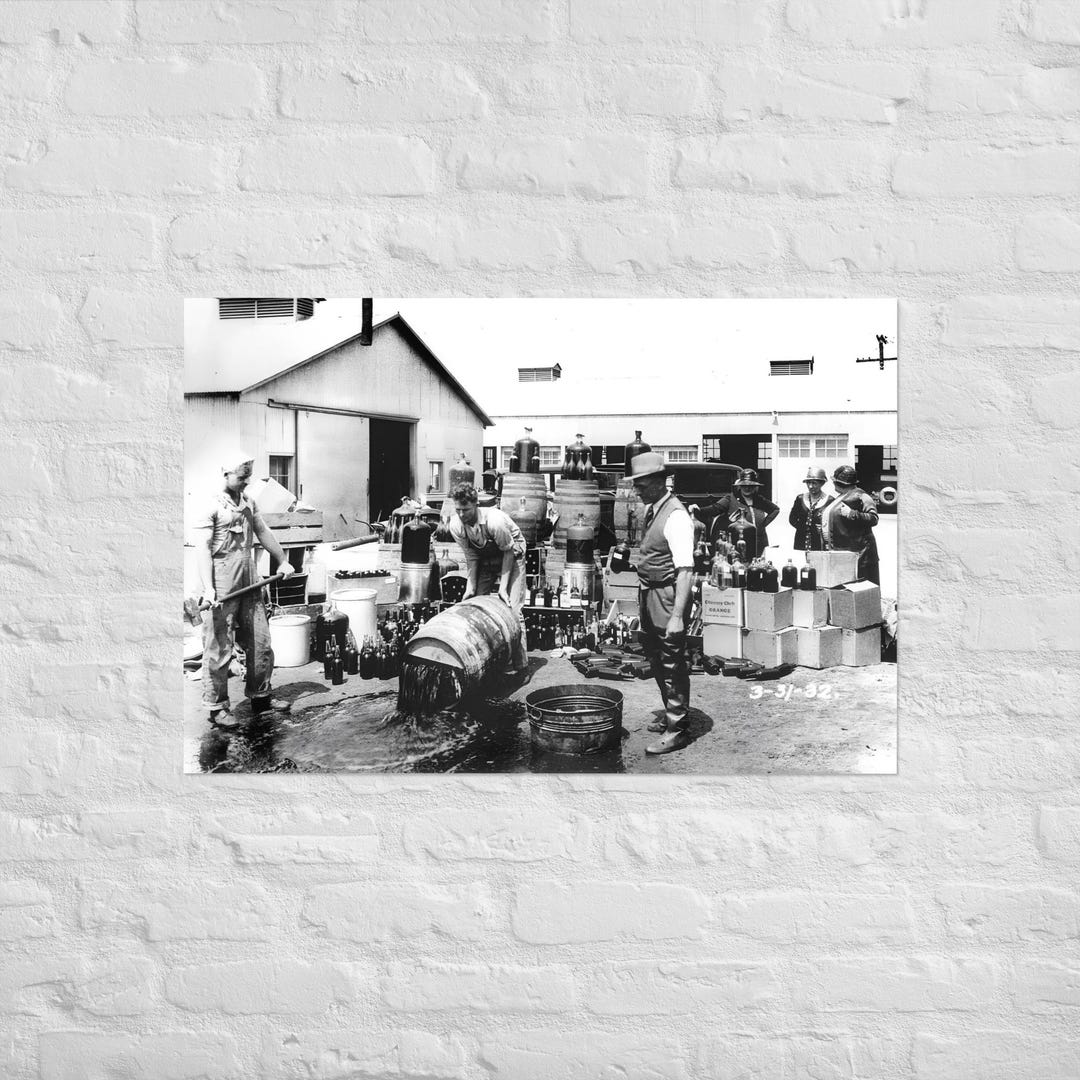 1920s Prohibition Bust Poster Vintage Photo of Speakeasy & 18th ...