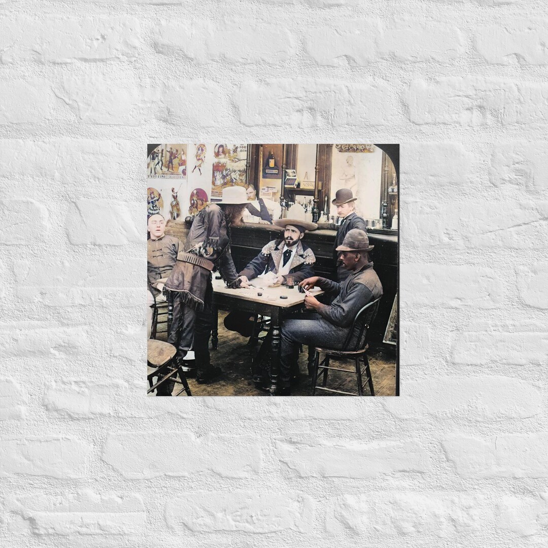 Vintage Western Saloon Poker Card Game 1900s Bar Decor Southwestern ...