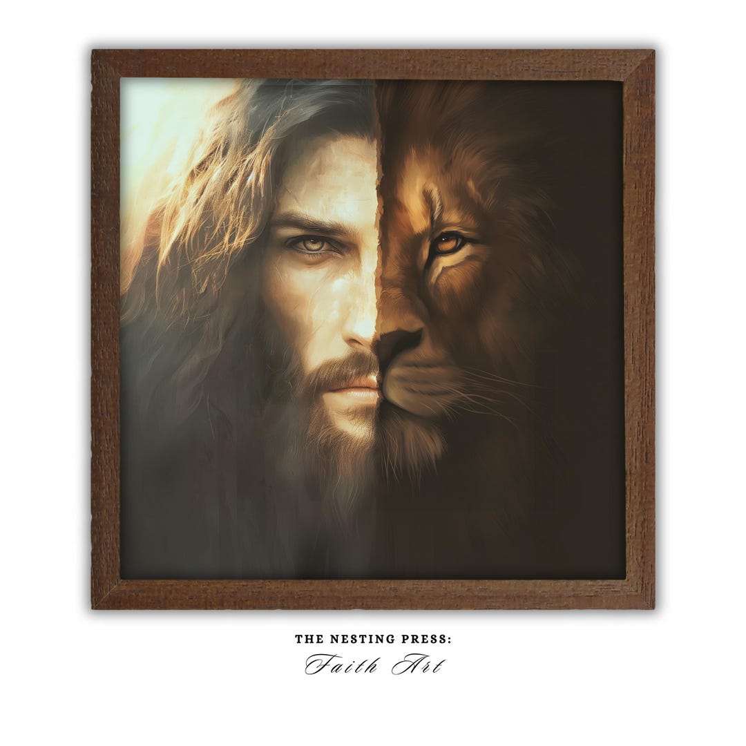 Jesus With Lion of Judah Bible Art Prints Download Jesus Christ ...