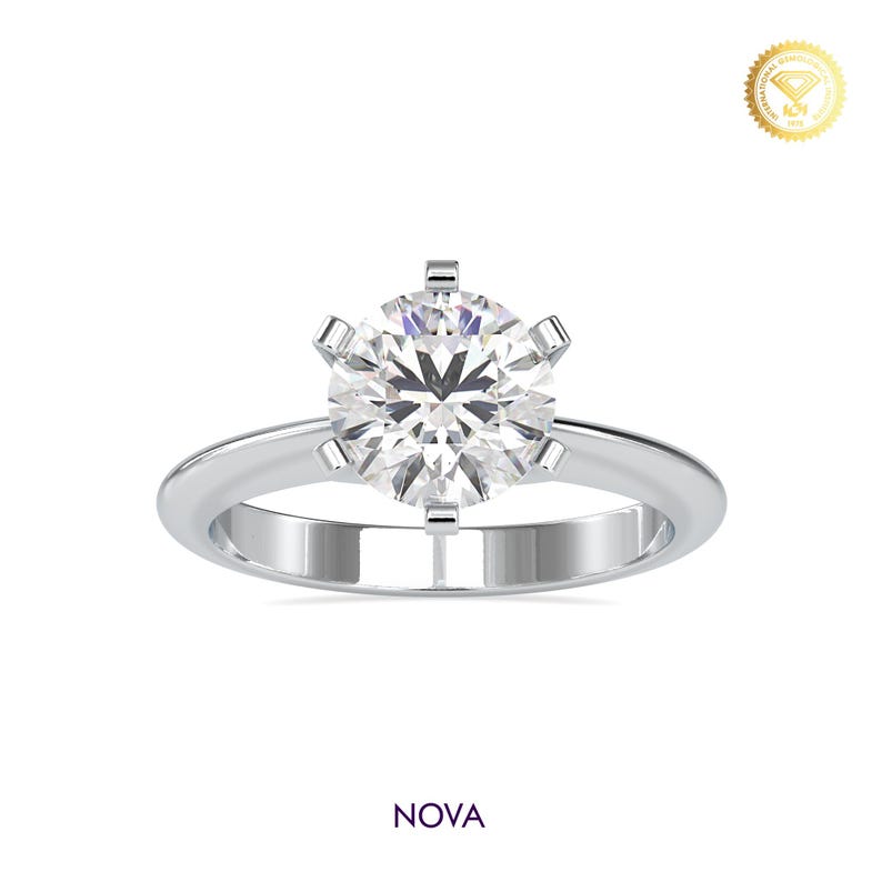 2 Carat Lab Grown Diamond Engagement Ring, 14K Solid Gold Couple ...