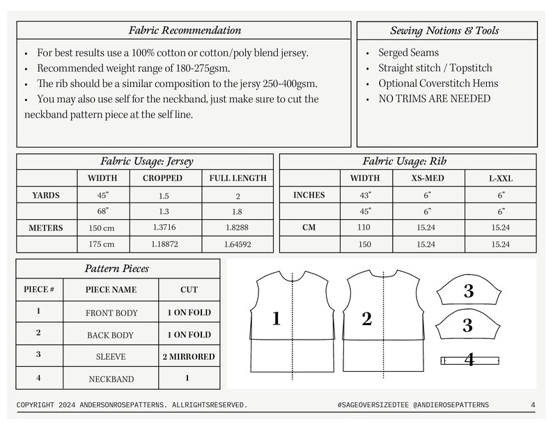 Sage Oversized Tee PDF Sewing Pattern | Size Inclusive 0-32 | Beginner ...