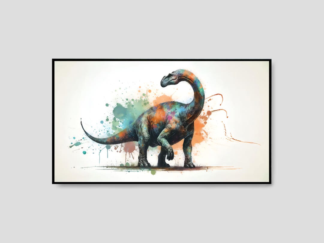 4K Samsung Frame Art Dinosaur Splatter Painting Digital Ai Art, AI Wall ...
