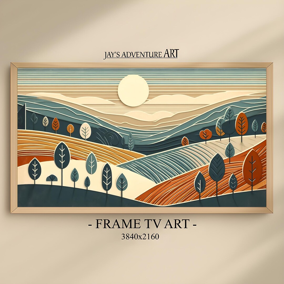 Samsung Frame TV Artwork in the Papercut Style, Frame Tv Abstract Art ...