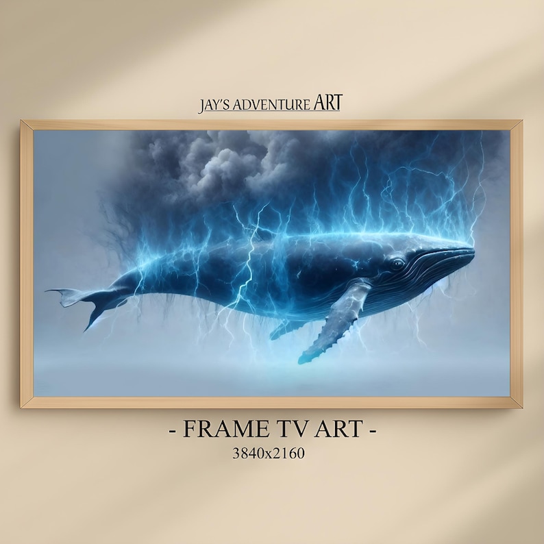 Samsung Frame TV Artwork, Abstract Whale Art, 4K Smart TV Digital Art ...