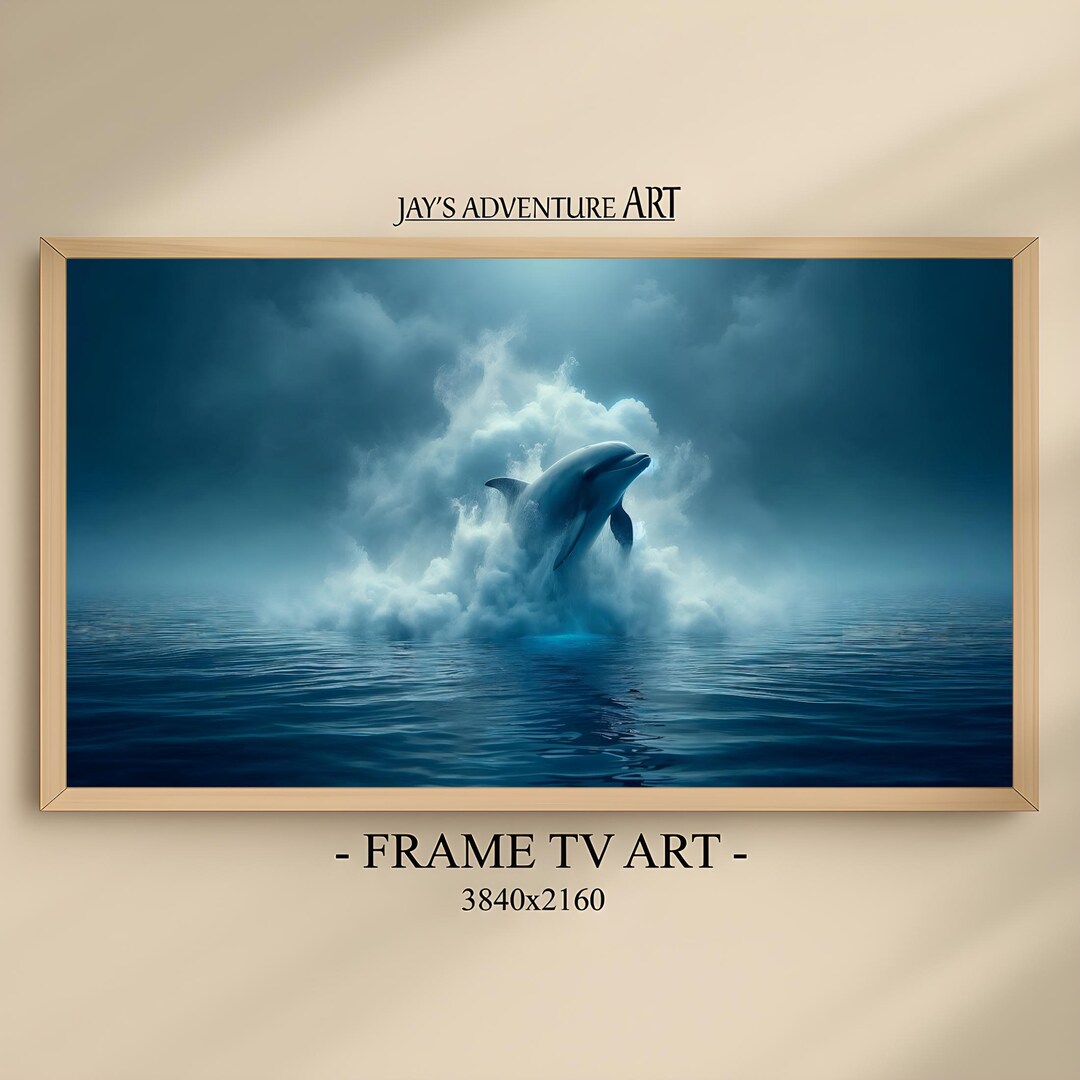 4K Abstract Frame TV Artwork, Beautiful Dolphin Tv Digital Download ...