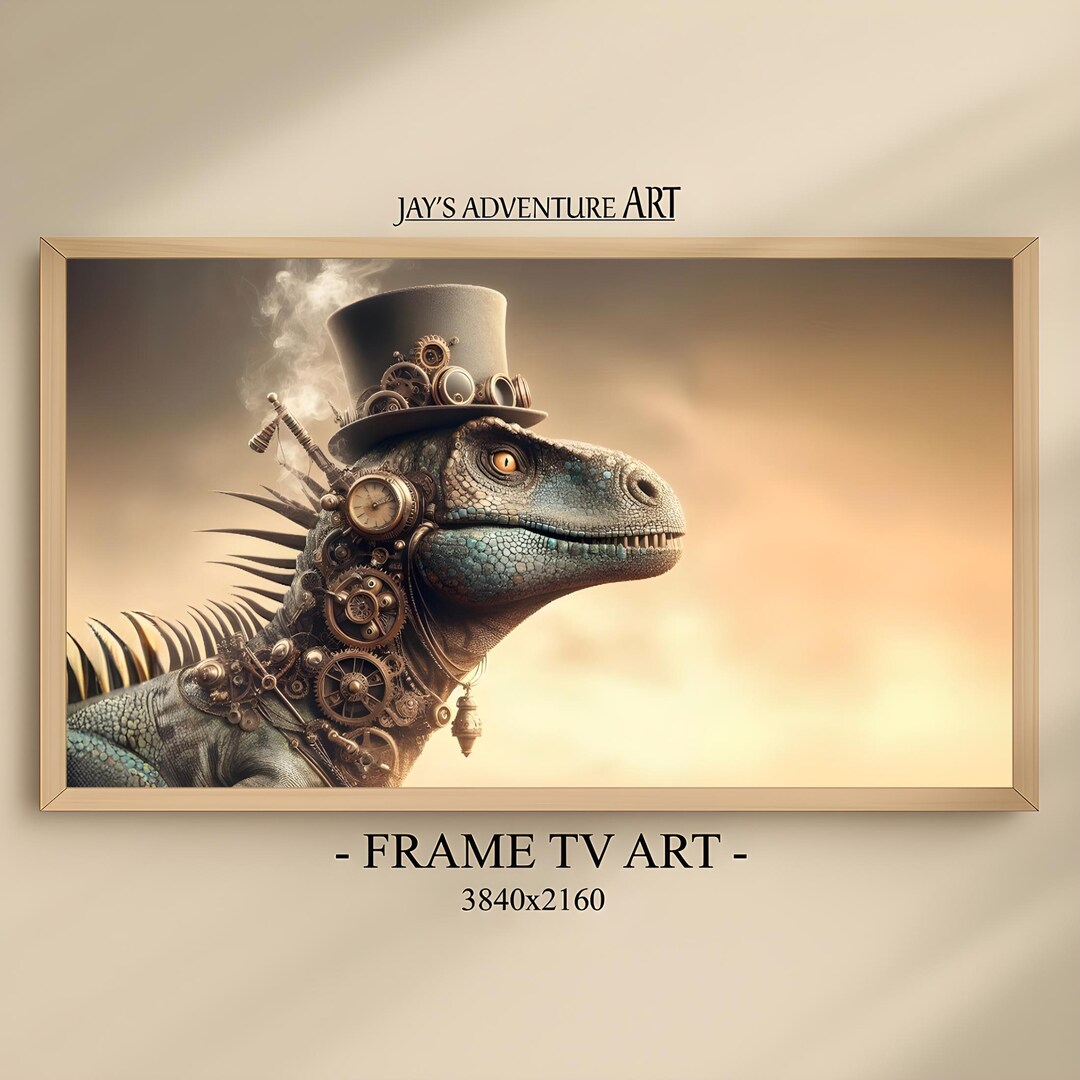 FRAME TV Artwork, the Thinking Dinosaur 4K Frame TV Digital Art, Frame ...