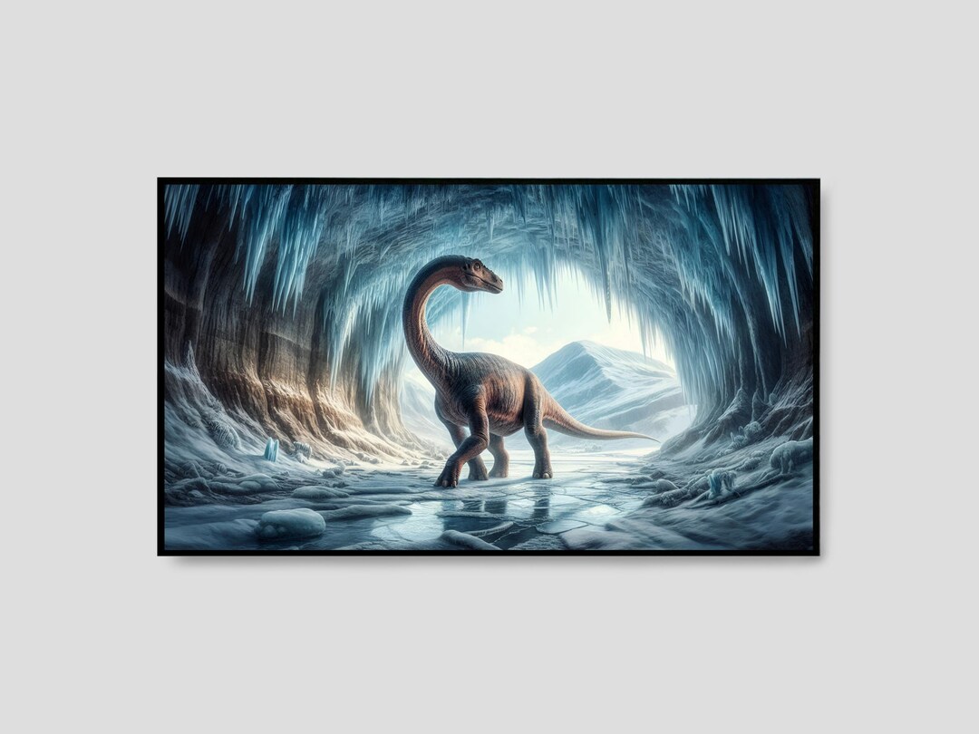 Jurassic Ice Cave Dinosaur 4K Smart TV Artwork, Tv Wallpaper Art ...