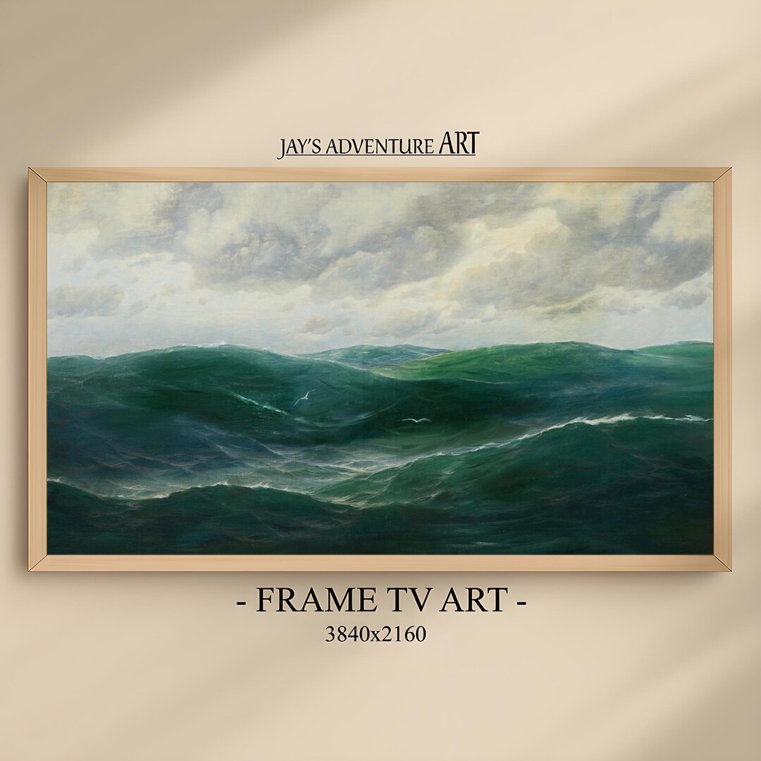 Samsung Frame Art - Choppy Seas - TV Art Abstract - Ocean Frame TV Art ...
