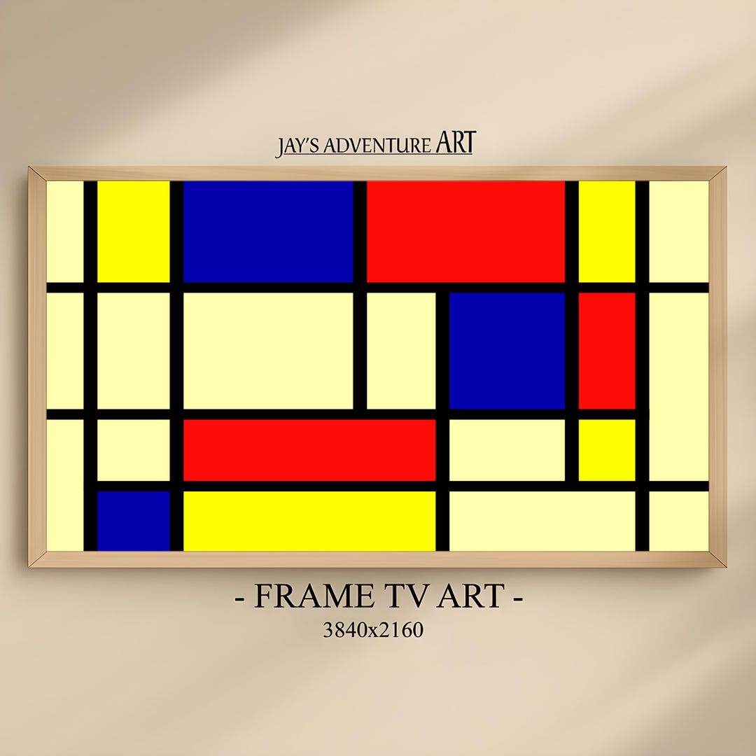 4K Samsung Frame TV Artwork, Mondrian Abstract TV Art, Frame TV Modern ...
